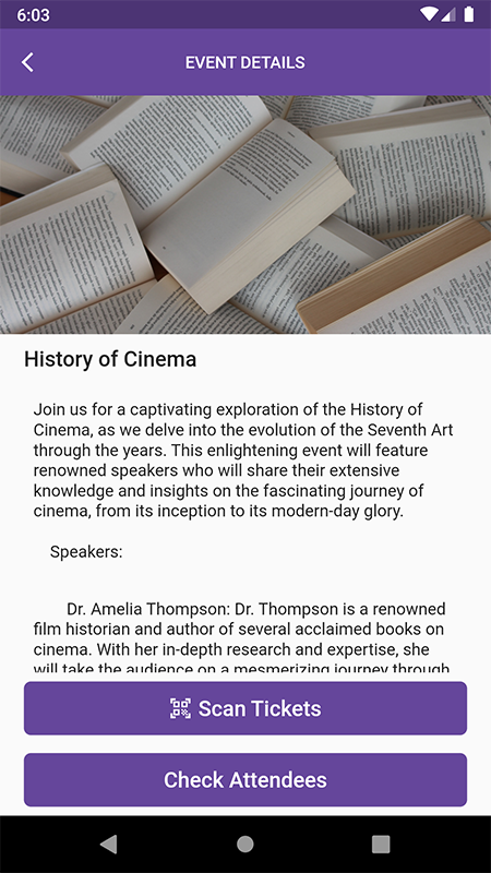 Scanner App for EventRight Pro Event Ticket Booking System by SaaSMonks